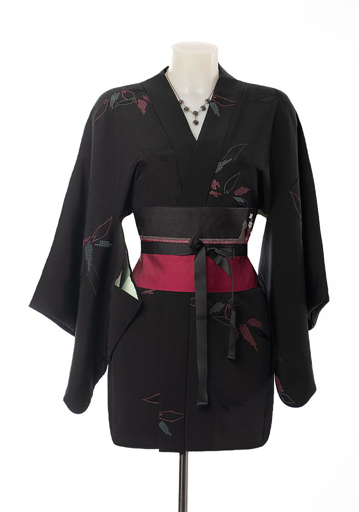 Haori Kimono con elegante motivo floreale luminoso e cangiante - Kimono ...