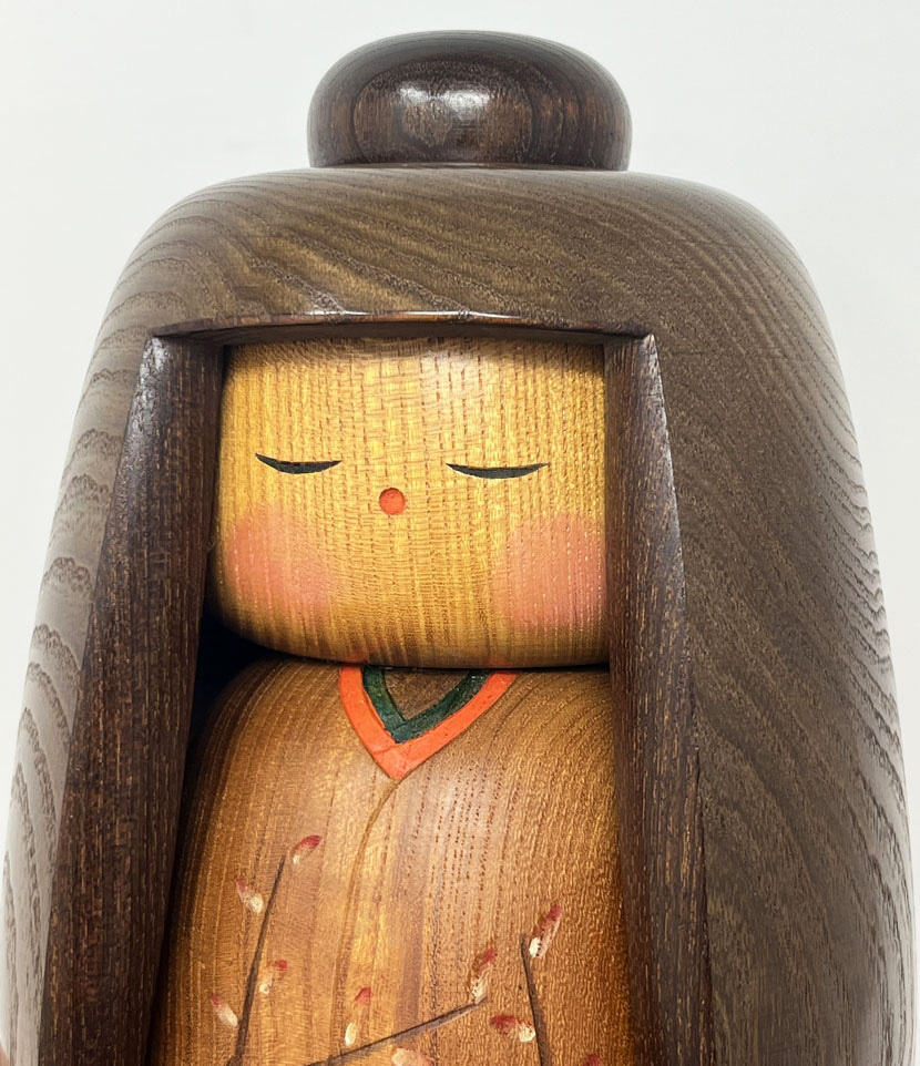 Elegante kokeshi vintage da collezione “Dohjo” – “Fanciulla” di Daisuke Takeda - Kimono Flaminia